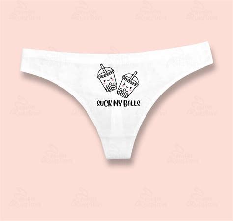 Suck My Balls Panties Boba Tea Underwear Funny Bubble Tea Etsy