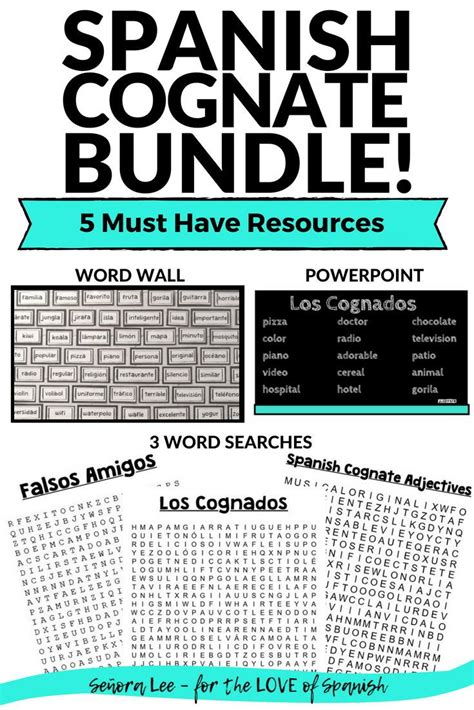 Los Cognados Word Search Answer Key