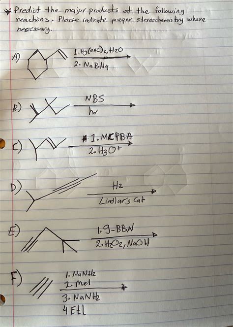 [solved] Predict The Major Products Of The Following Reactions Please Course Hero