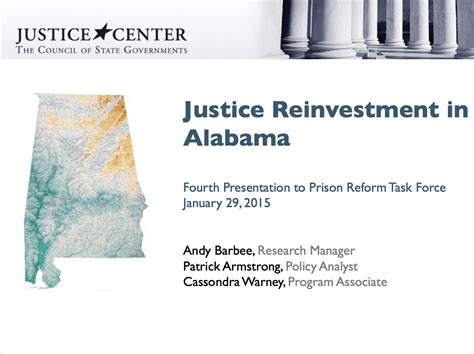 Fourth Presentation To Alabama Justice Reinvestment Prison Reform Task