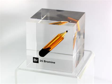 Bromine Liquid 50mm Acrylic Cube 99 9 Pure For Element Collection