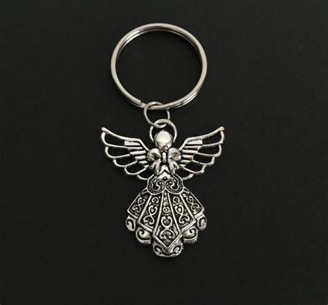 Guardian Angel Key Chain. Angel Charm Key Chain. Memorial Key Chain ...