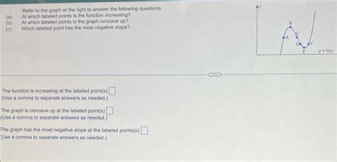 Solved A At Which Labeled Points Is The Function Chegg