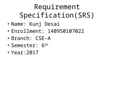 Ppt Requirement Specification Srs Dokumen Tips