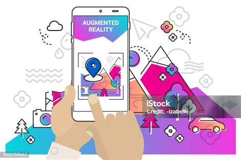 Konsep Aplikasi Seluler Augmented Reality Ilustrasi Stok Unduh Gambar Sekarang Aplikasi