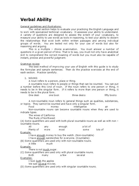 Verbal Ability Tutorial 4 Pdf Plural Grammatical Number