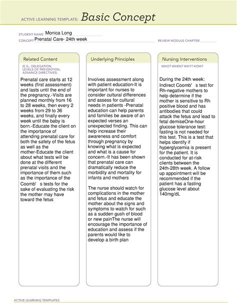 Ati Basic Concept Template Maternal Newborn Prntbl