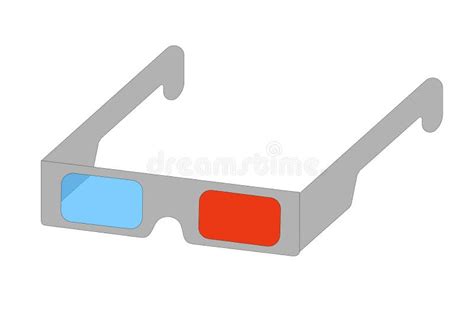 3 D Glasses Of Gray Color With Red And Blue Glass On A White Background