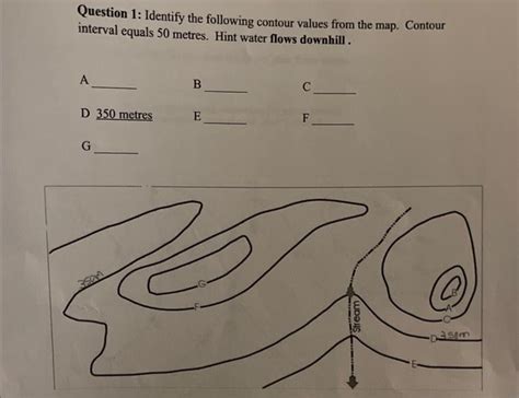 Solved Question Identify The Following Contour Values Chegg Com
