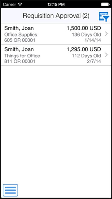 Requisition Self Service Approvals Mobile Applications