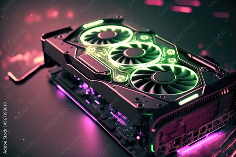 Abstract Electronic Mounting A Modern Gaming Graphic Card Computer High Performance Graphics