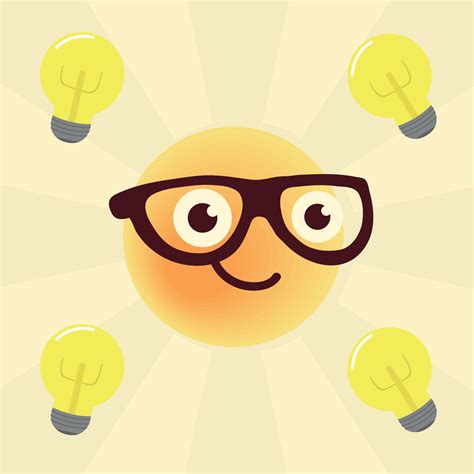 Nerd Emoji With Glasses 11143634 Vector Art At Vecteezy