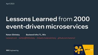 GeeCon Lessons Learned From 2000 Microservices PPT