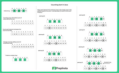 counting sort in java programming language prepinsta