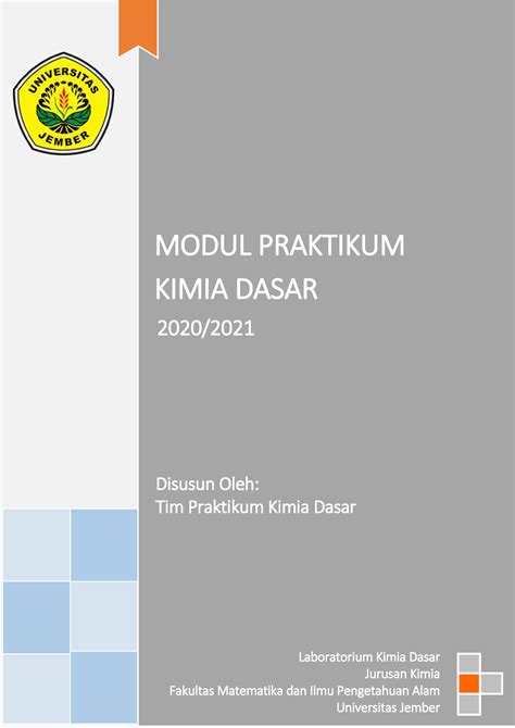 1 Modul Praktikum Kimia Dasar Modul Praktikum Kimia Dasar Disusun
