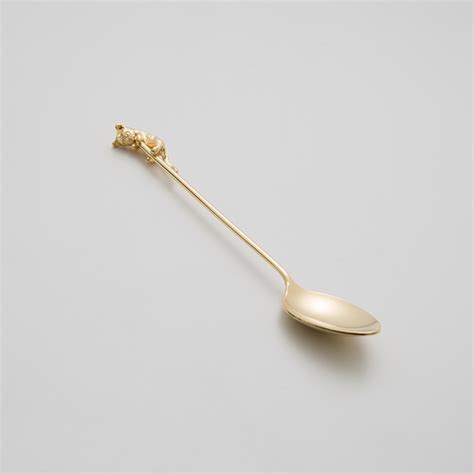 日本elfin可爱创意不锈钢镀金小勺子咖啡勺轻奢甜品勺搅拌勺餐具 虎窝淘