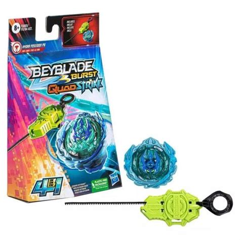 Pião Beyblade Com Lançador Burst 4 Em 1 Quad Drive Hposeidon Hasbro