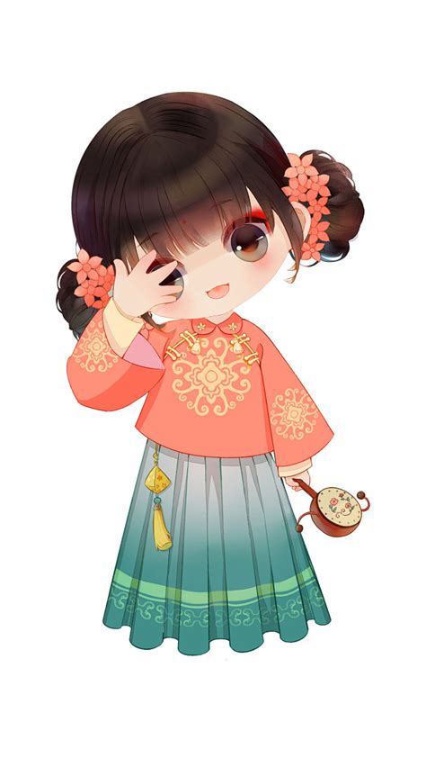 Q版汉服小姐姐花吟工作室插画师作品涂鸦王国