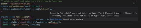 Property Validate Does Not Exist On Type Vuevetur2339 · Issue