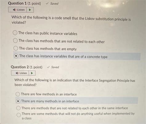 Solved Which Of The Following Is A Code Smell That The