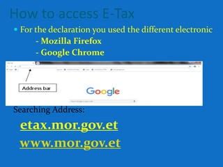 E Tax New Presentation With Detailed Procedure Pptx
