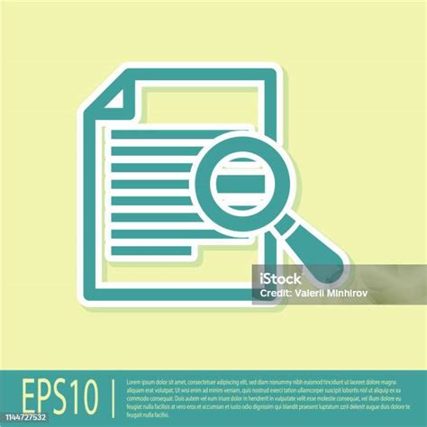 노란색 배경에 고립 된 검색 아이콘 녹색 문서 파일 및 돋보기 아이콘입니다 분석 리서치 기호 평면 디자인입니다 벡터 일러스트 0명에 대한 스톡 벡터 아트 및 기타 이미지