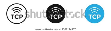Tcp Icon Black White Vector Outline Stock Vector Royalty Free 2581174987 Shutterstock