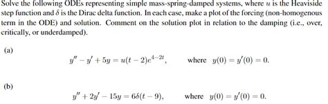 solved solve the following odes representing simple
