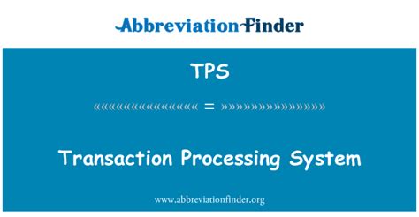 Tps 代表 事务处理系统 Transaction Processing System