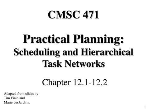 PPT Practical Planning Scheduling And Hierarchical Task Networks PowerPoint Presentation ID