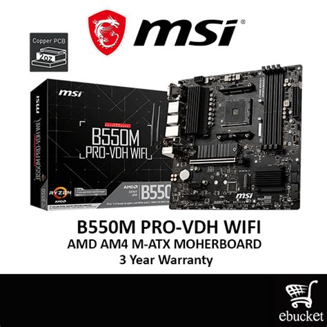 MSI B550M PRO VDH WIFI AMD Socket AM4 M ATX MOTHERBOARD WiFi AC Bluetooth 4 2 Shopee Malaysia