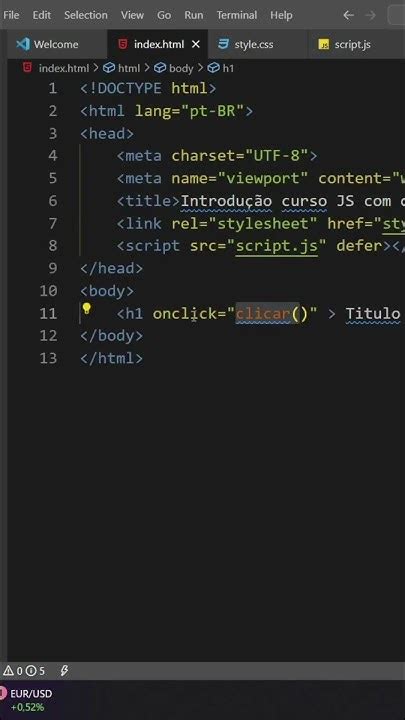 evento de click no js curso de js com o dom disponível no canal se