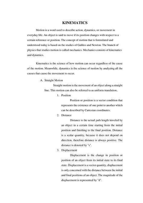 basic physic kinematics kinematics motion is a word used to describe