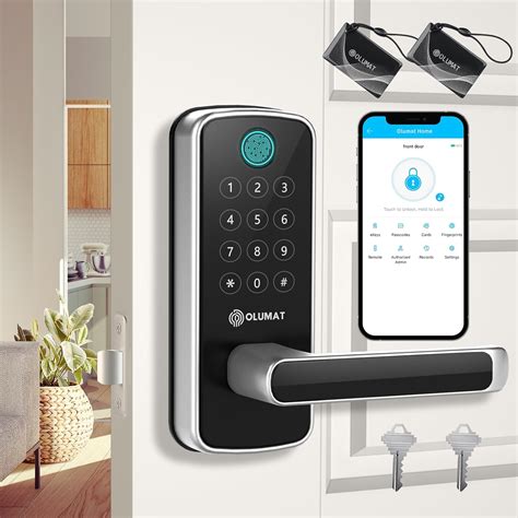 Olumat Smart Lock With Handle Wi Fi Keyless Entry Door Lock Smart Locks For Front Door