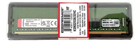 Memória Kingston 32gb 2rx8 Ddr4 3200 Udimm Ksm32ed832hc Memória Kingston 32gb 2rx8 Ddr4 3200 Udimm Ksm32ed832hc