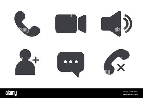 Icon Videocall Collection Set Of Video Communication Elements Web App Ui Display Template