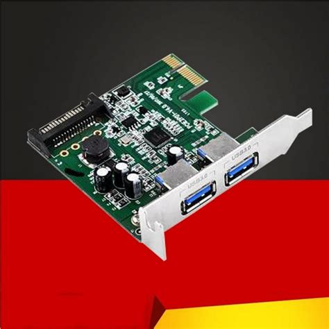 2 Port Super Speed Usb30 5gbps Pci E Express Card With A 15pin Sata
