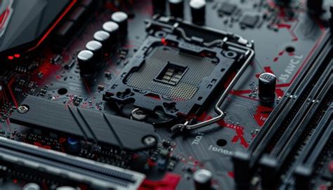 Closeup Of A CPU Socket On A Computer Motherboard Premium AI Generated Image