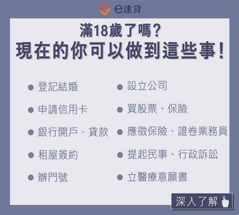 18歲可以貸款嗎？2023起18歲可結婚、開戶、辦卡、買股票 E速貸
