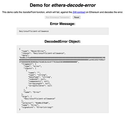 Ethersjs How To Get Detailed Error Message From Alchemy Using