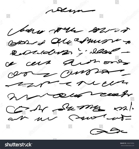 Unidentified Abstract Handwriting Scribble Stock Vector 246674956
