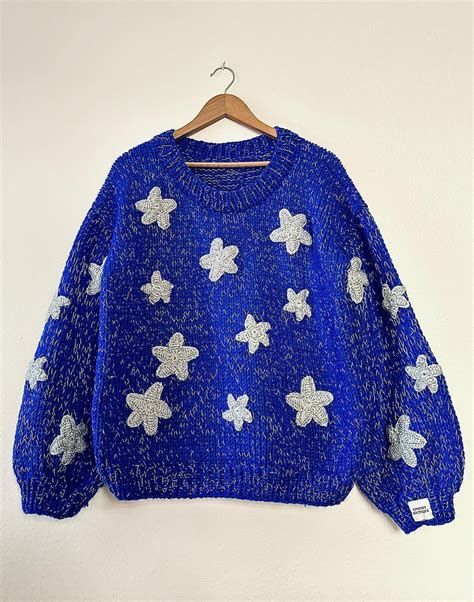 Coraline Star Sweater Coraline Blue Sweater Halloween Costume Etsy