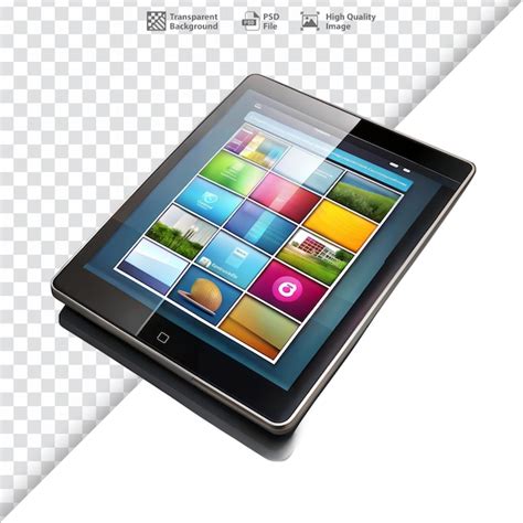 Tablet Device Displaying A Colorful App Interface Premium Ai Generated Psd