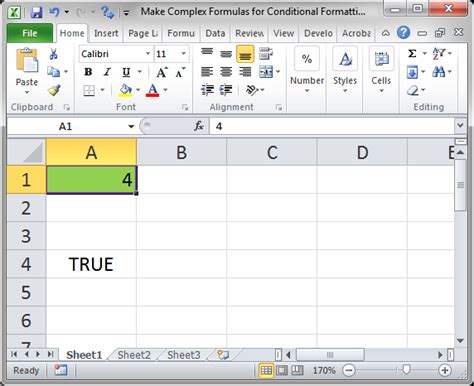 make complex formulas for conditional formatting in excel