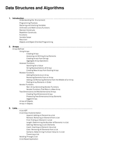 Data Structures And Algorithms 1 Data Structures And Algorithms