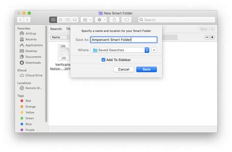 How To Create And Use Smart Folder In MacOS Mojave
