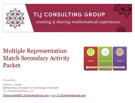 Multiple Representation Match Secondary Mathematics Packet