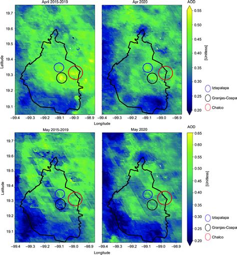 Aerosol Optical Depth Aod Measured With The Modis Instrument It Download Scientific Diagram