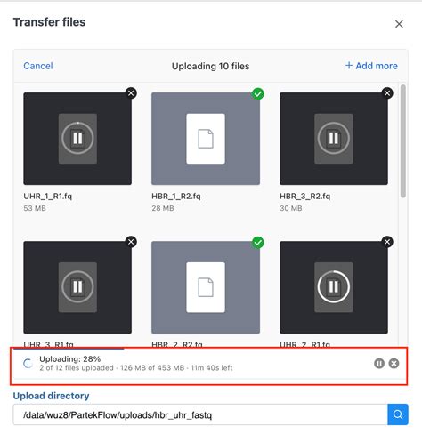 Transfer Data To Partek Flow Server Using Flow Web Gui Getting