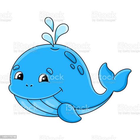 만화 캐릭터 흰색 배경에 격리 디자인 요소 디자인 책 스티커 카드를위한 템플릿 벡터 그림입니다 고래에 대한 스톡 벡터 아트 및